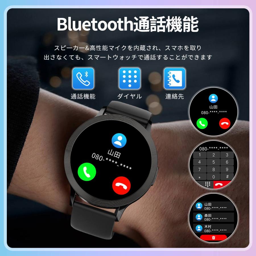 WAPIK スマートウォッチ 日本製センサー 腕時計 メンズ レディース 運動記録 24H健康管理 着信通知 スマートブレスレット IP67防水 音声通話 歩数計 スポーツ記録 : スマート ...