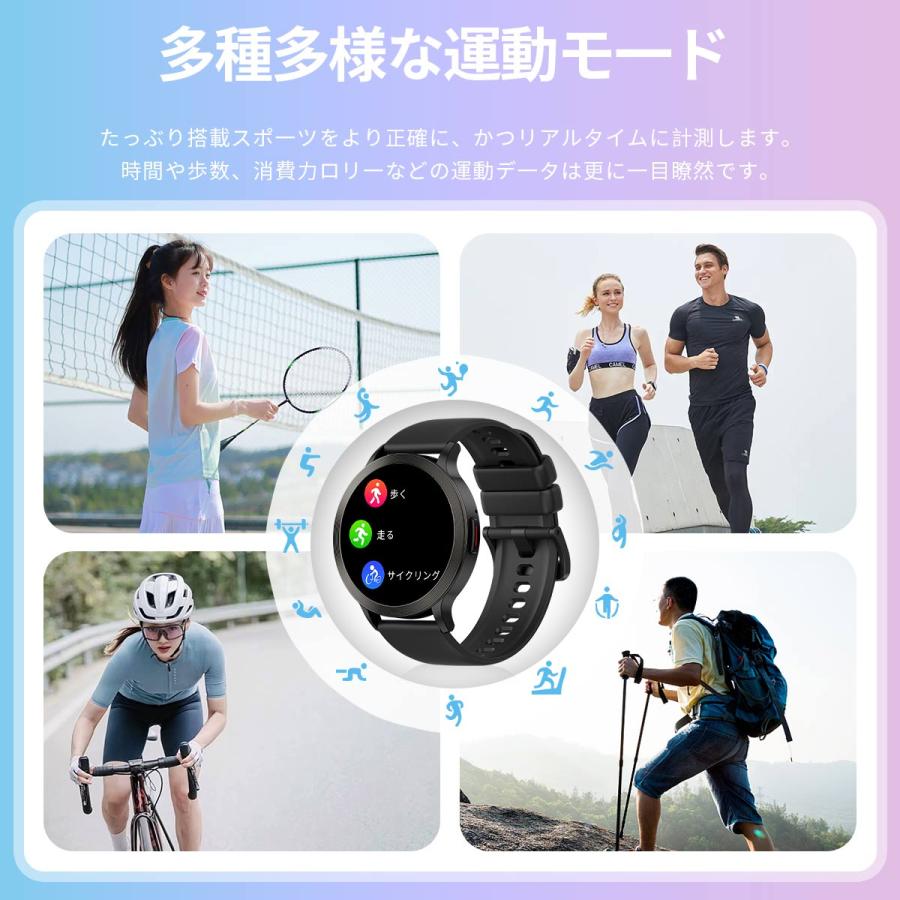 WAPIK スマートウォッチ 日本製センサー 腕時計 メンズ レディース 運動記録 24H健康管理 着信通知 スマートブレスレット IP67防水 音声通話 歩数計 スポーツ記録 : スマート ...