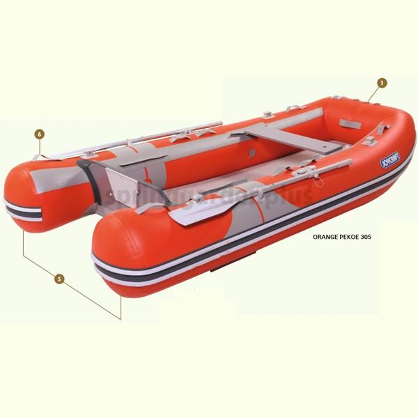 ゴムボート JOYCRAFT ジョイクラフト JOP-305 オレンジペコ305 4人乗り リジッドフレックス 予備検査証付き 超高圧電動ポンプ・高圧フットポンプ付き : 天草ボート ...