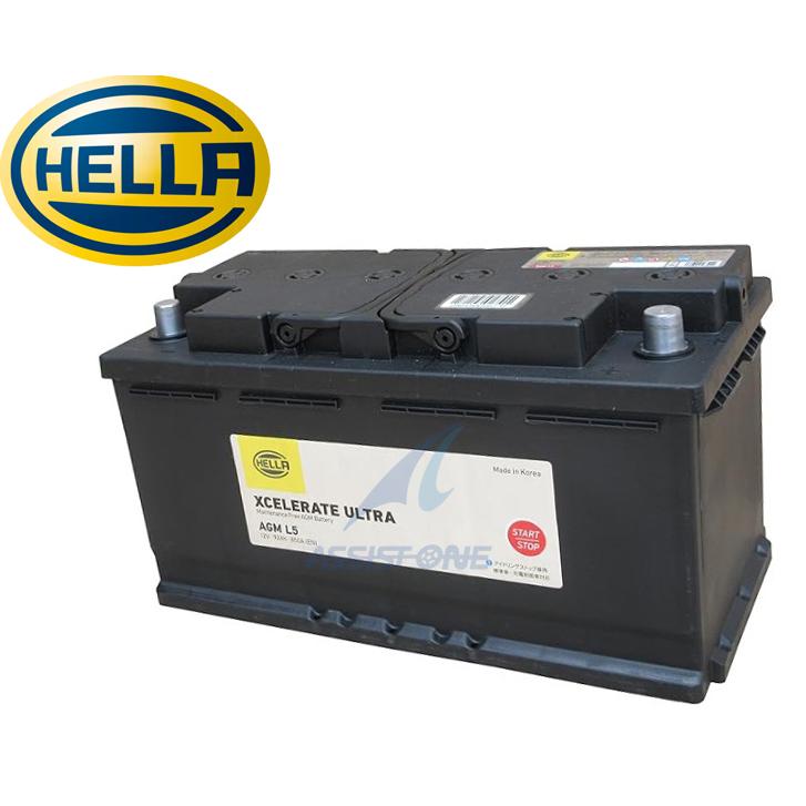 HELLA製 92Ah AGMバッテリー AGM-L5 850CCA L5 LN5 AGM バッテリー 外車 輸入車 欧州車 VW AUDI BENZ BMW ポルシェ VOLVO ...