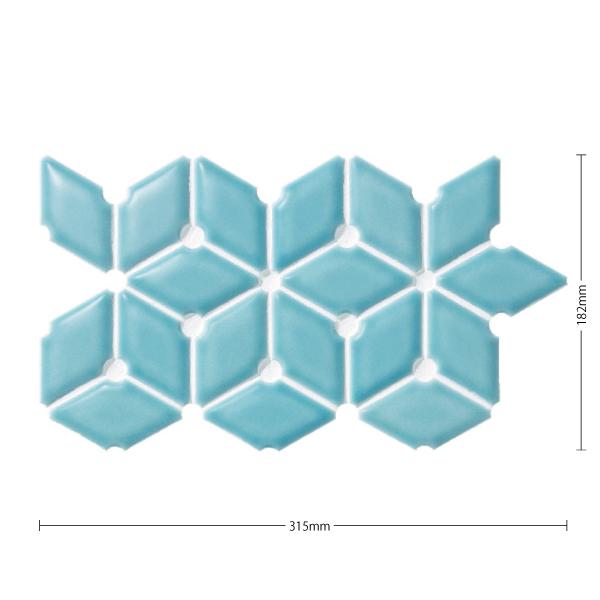 名古屋モザイク / エリクサー Elixir 90×50変形菱形Hパターン裏ネット貼り 22シート入 EXR-H-024 クラフトタイル ...