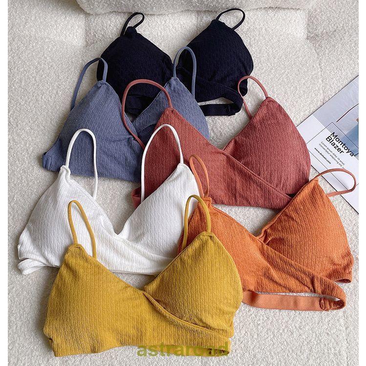 ハーフトップブラ ブラジャー レディース インナー 下着 ハーフキャミ 見せブラ 三角ブラ 3 4カップ 無地 クロス 夏 : bra ...