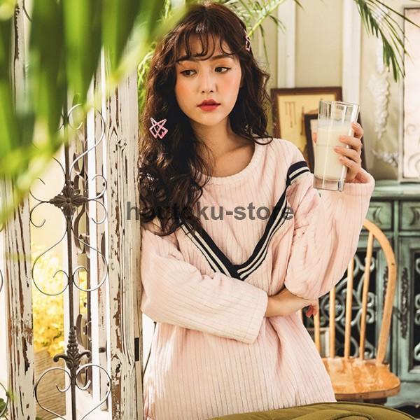 パジャマ もこもこ 3type レディース 長袖 冬 ルームウェア 上下セット セットアップ 起毛 ぬくぬく Uネック Vネック : アストラロード - 通販 - Yahoo!ショッピング