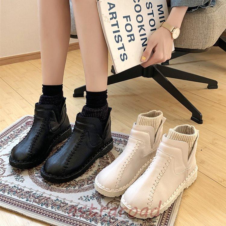 ムートンブーツ ショートブーツ レディース 冬靴 裏起毛/ボア トレンド