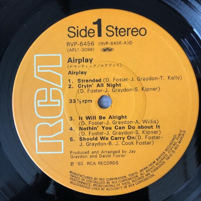 美盤 エアプレイ Airplay 1980年 LPレコード ロマンティック 名盤中の名盤 国内初盤 帯付AOR David Foster ...