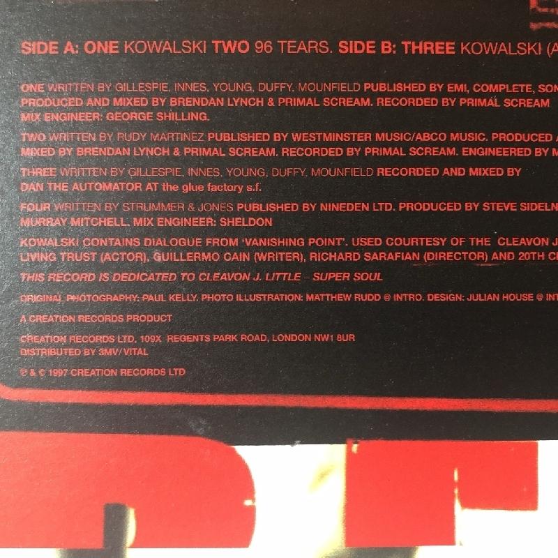美盤 美ジャケ プライマル・スクリーム Primal Scream 1997年 12インチEPレコード Kowalski 英国オリジナルリリース盤 : ASTROTUNES Yahoo ...