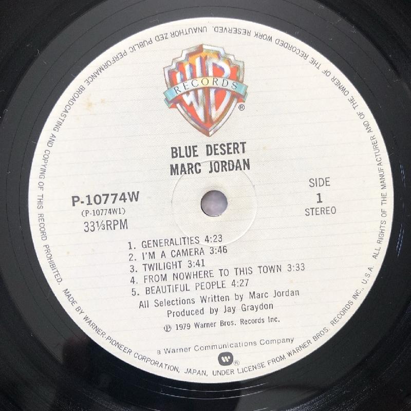 美盤 マーク・ジョーダン Marc Jordan 1979年 LPレコード Blue Desert 名盤 国内盤 AOR Jay ...