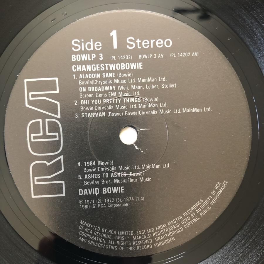 良盤 英国盤 デビッド・ボウイ David Bowie 1981年 LPレコード 美しき魂の告白 ChangesTwoBowie 名盤 Aladdin Sane Fashion Starman ...