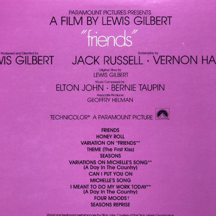 良盤 サントラ Original Soundtrack 1971年 LPレコード フレンズ friends 米国初盤 Elton John ...