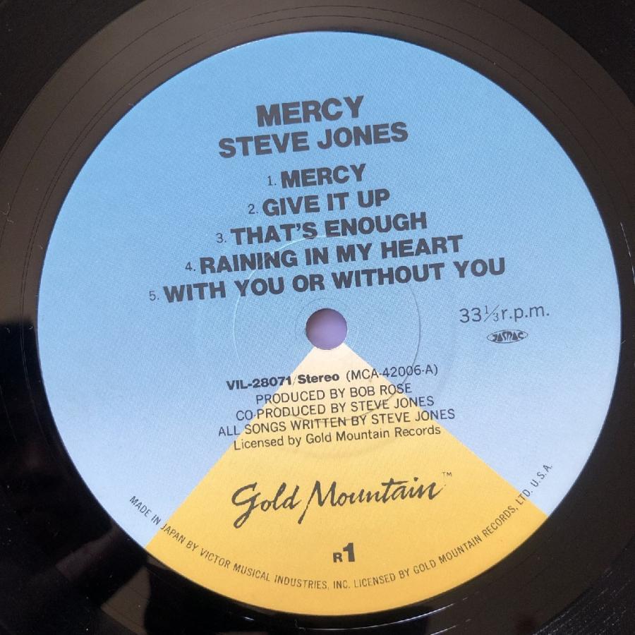 良盤 激レア スティーブ・ジョーンズ Steve Jones 1987年 LPレコード マーシー Mercy 国内盤 Sex Pistolsの ...