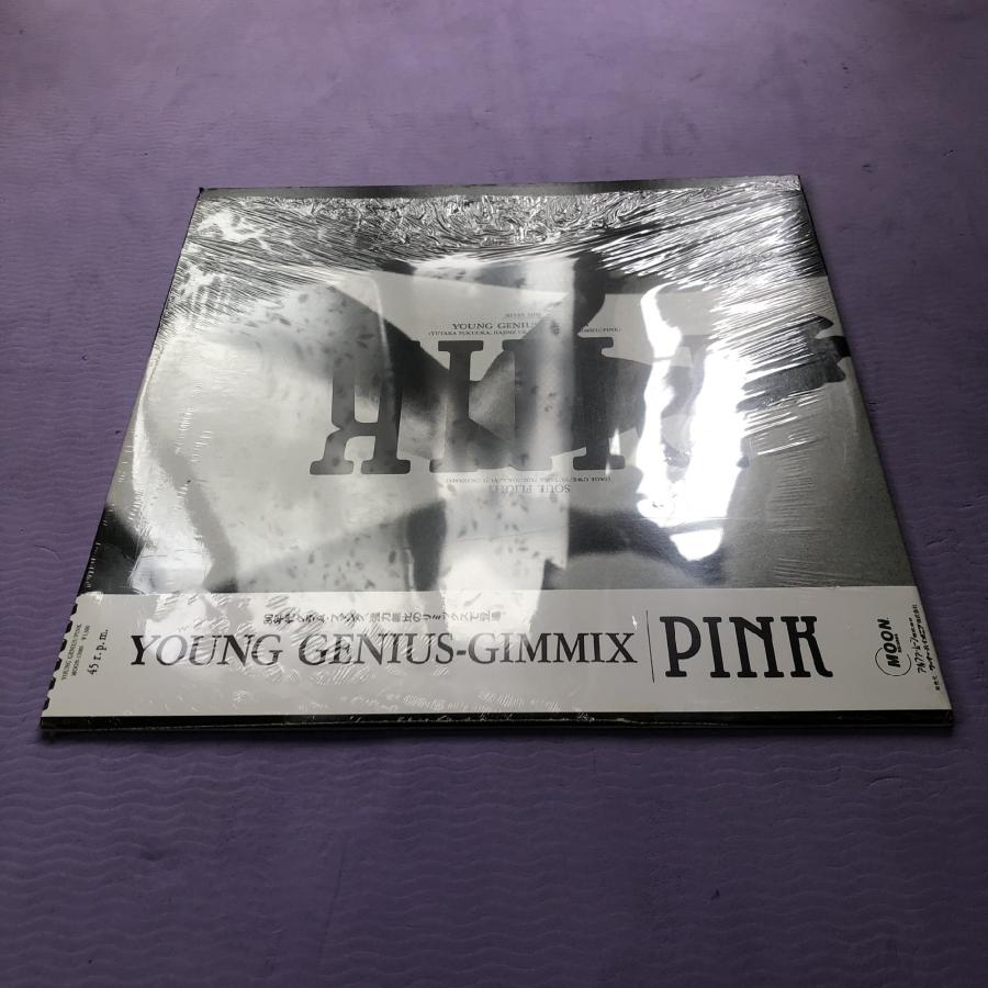 傷なし美盤 ピンク Pink (JP) 1985年 LPレコード Young Genius-Gimmix 帯付 ホッピー神山, 岡野ハジメ ...