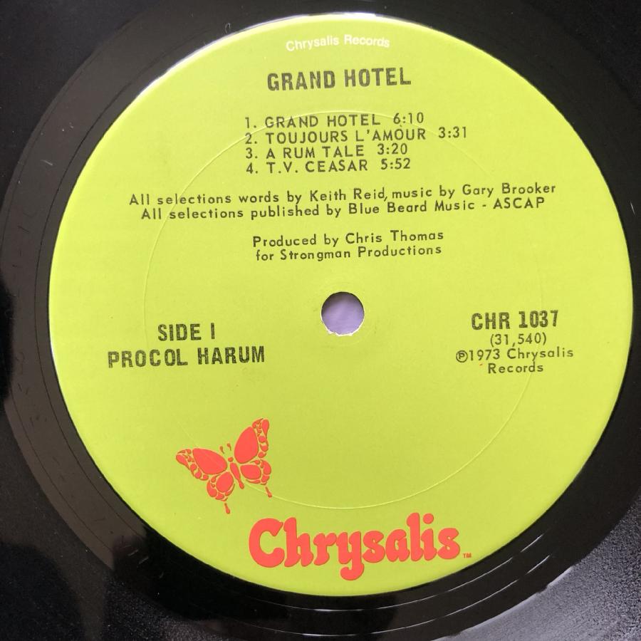 1973年米国盤 プロコル・ハルム Procol Harum LPレコード グランド・ホテル Grand Hotel 名盤 Rock Gary ...