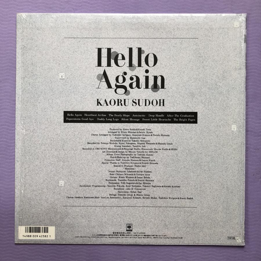 美盤 1987年 オリジナルリリース盤 レア盤 須藤薫 Kaoru Sudo LPレコード Hello Again J-Pop 美久月千晴 水谷公夫 ジェイク City Pop ...