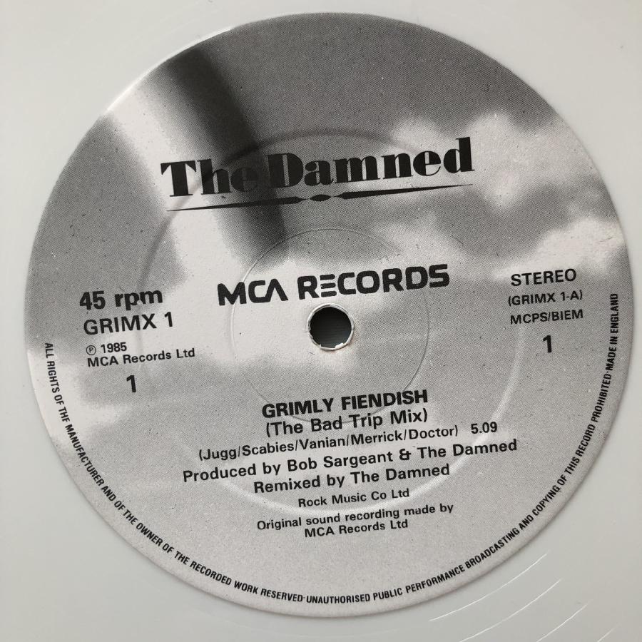 傷なし美盤 レア盤 ホワイト盤 1985年 英国盤 ダムド Damned カラーLPレコード Grimly Fiendish パンク ニュー ...