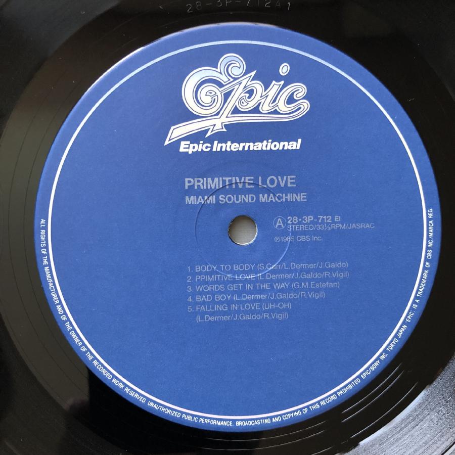 1986年 国内盤 マイアミ・サウンド・マシーン Miami Sound Machine LPレコード プリミティヴ・ラヴ Primitive Love 帯付 Gloria Estefan ...