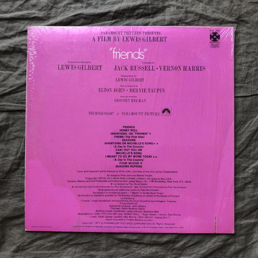 傷なし美盤 1971年 米国盤 エルトン・ジョン Elton John LPレコード フレンズ Friends ポップス 映画サントラ ...