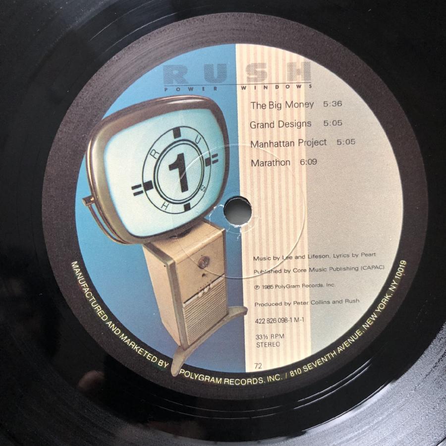 傷なし美盤 MASTERDISK刻印 1985年 米国盤 ラッシュ Rush LPレコード パワー・ウィンドウ Power Windows プログレ Neil Peart,Geddy Lee ...