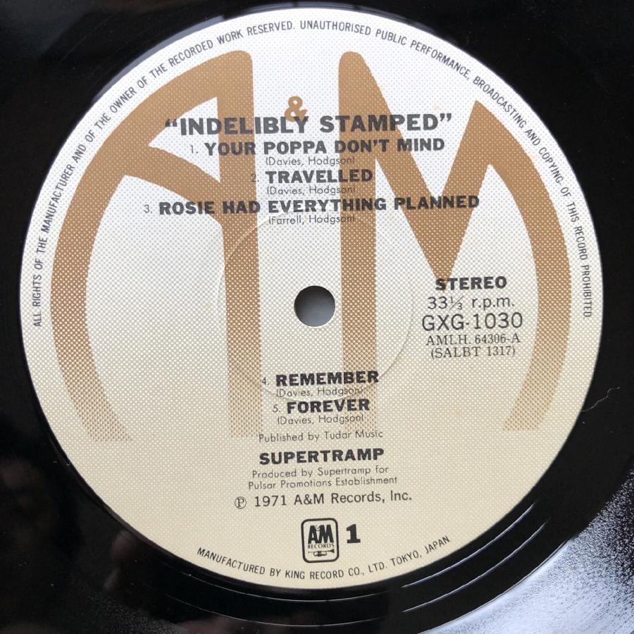 傷なし美盤 1977年 国内盤 スーパートランプ Supertramp LPレコード 消えない封印 Indelibly Stamped ロック ...