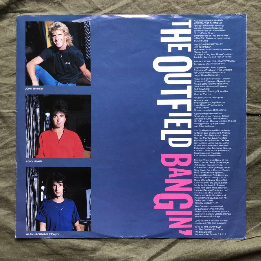傷なし美盤 レア盤 1987年 米国盤 アウト・フィールド Outfield LPレコード Bangin' Bangin' Tony ...