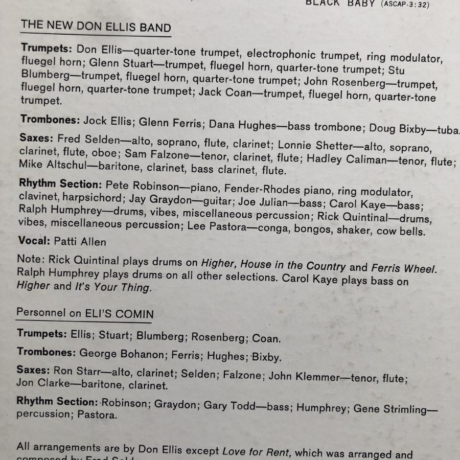 原信夫Collection 美盤 1970年 国内盤 New Don Ellis Band LPレコード The Goes ...