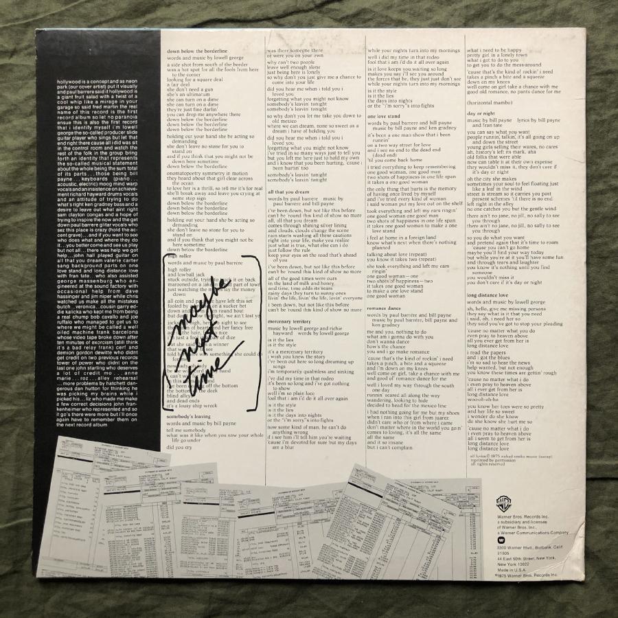 傷なし美盤 1975年 米国 本国オリジナルリリース盤 Little Feat LPレコード The Last Record Album ...