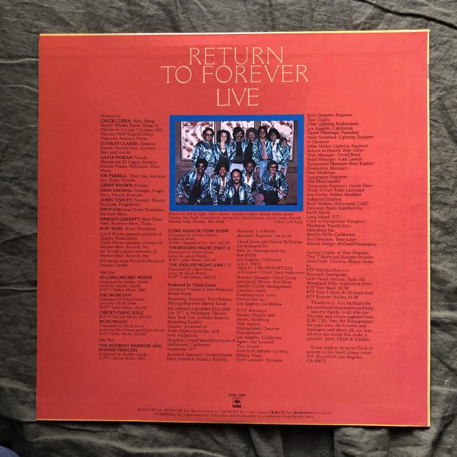 原信夫Collection 美ジャケ 1973年 国内盤 Return To Forever LPレコード ライブ・ベスト Live ...