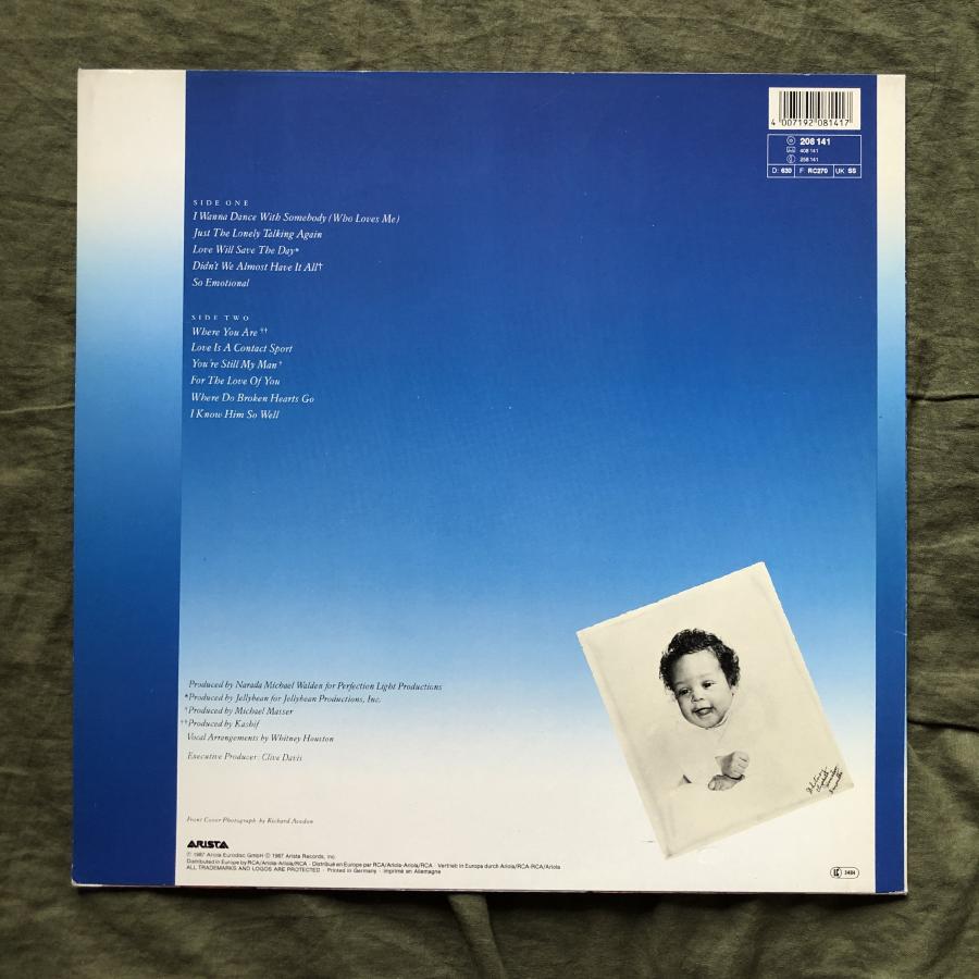 良盤 1987年 欧州盤 ホイットニー・ヒューストン Whitney Houston LPレコード ホイットニー II Whitney: I Wanna Dance With Somebody ...