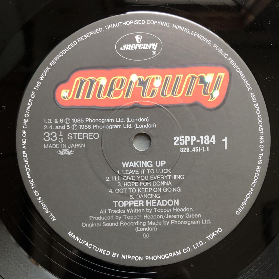 傷なし美盤 良ジャケ レア盤 1986年 国内盤 トッパー・ヒードン Topper Headon (Clash) LPレコード ウェイキング ...