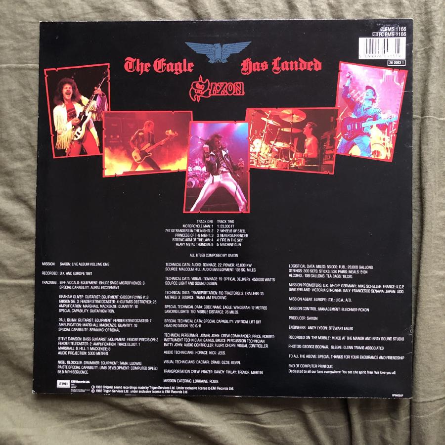 美盤 1986年 英国 本国盤 サクソン Saxon LPレコード The Eagle Has Landed (Live) メタル Steve ...