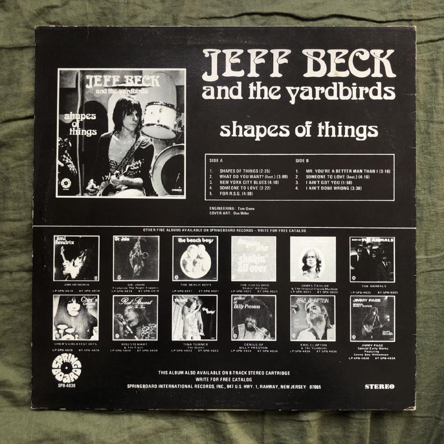 良盤 1975年 米国盤 ジェフ・ベックとヤードバーズ Jeff Beck and The Yardbirds LPレコード Shapes Of Things : ASTROTUNES ...