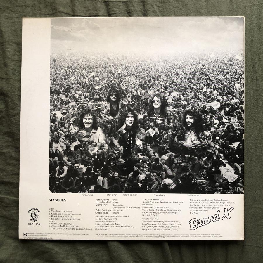 傷なし美盤 1978年 英国 本国初盤 ブランドX Brand X LPレコード Masques フュージョン Percy Jones ...