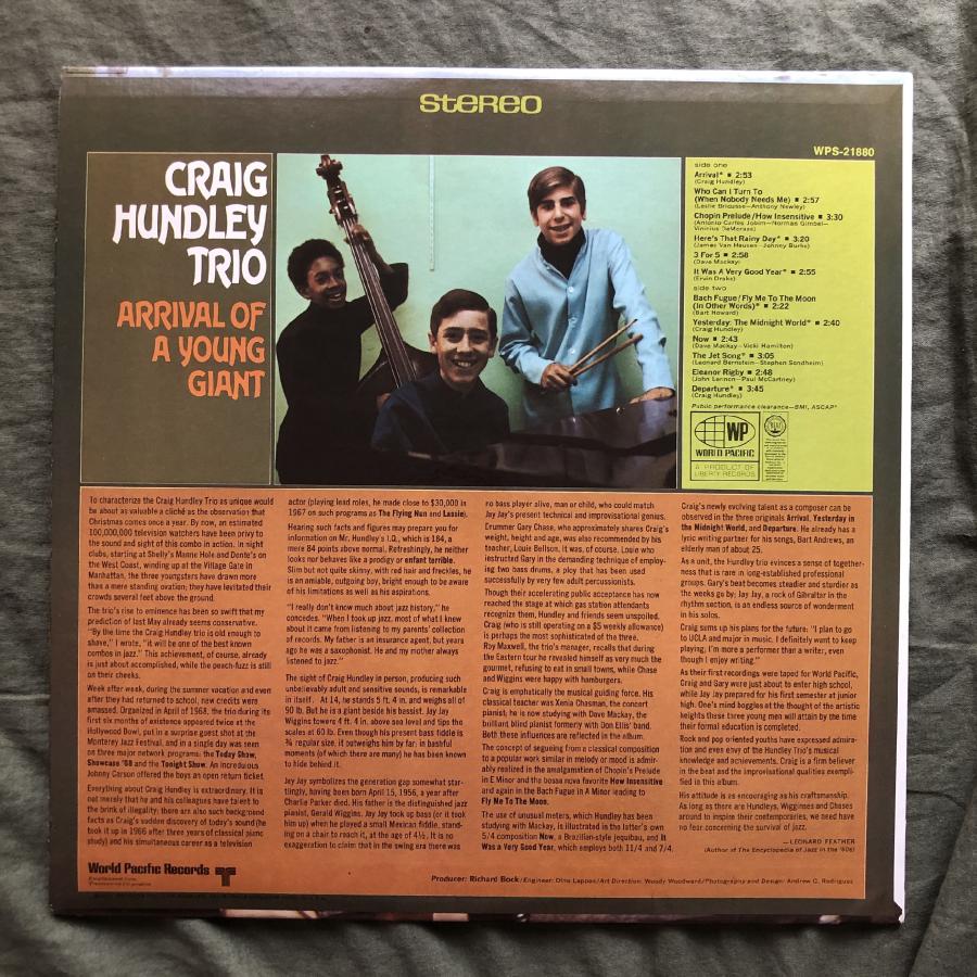 美盤 レア盤 1968年 米国 本国オリジ盤 クレイグ・ハンドリー・トリオ Craig Hundley Trio LPレコード Arrival ...