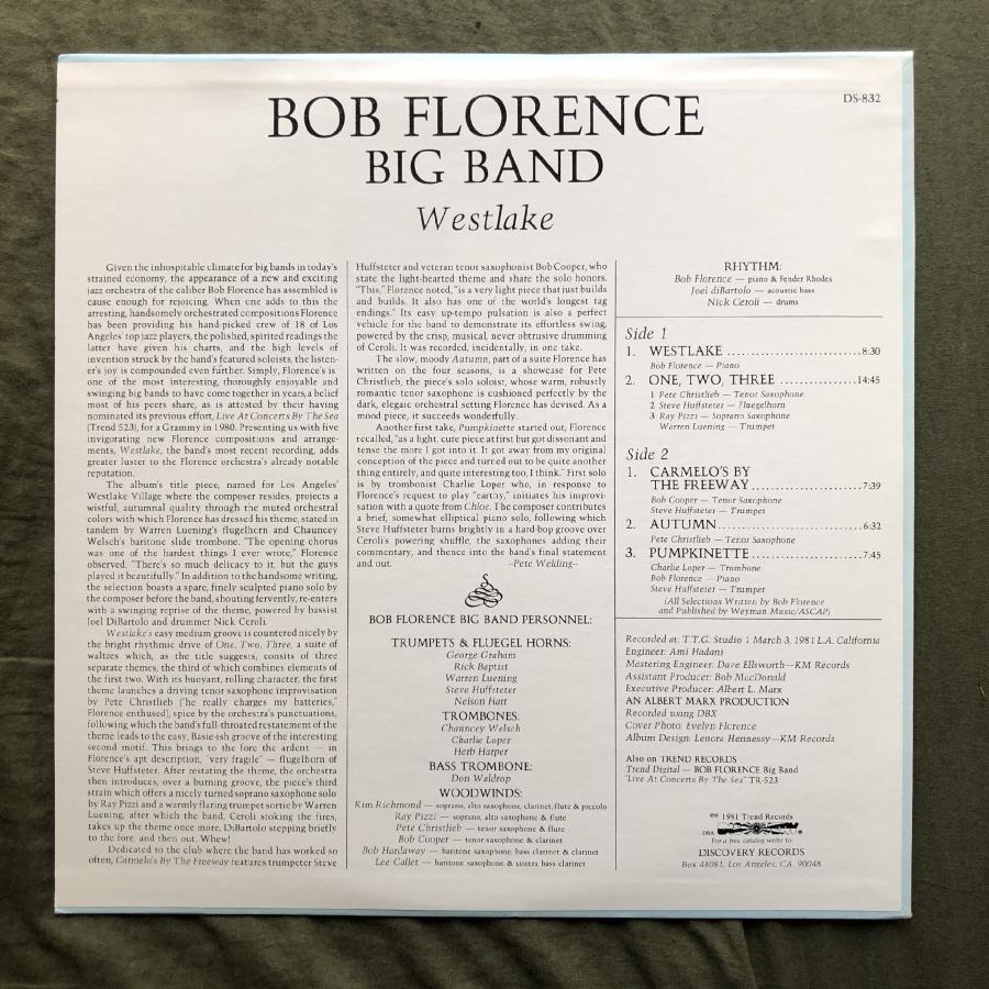 原信夫Collection 美盤 良ジャケ 激レア 1981年 米国 本国初盤 ボブ・フローレンス Bob Florence Big Band LPレコード Westlake ジャズ ...