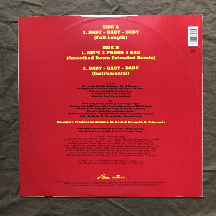 美盤 激レア 1992年 欧州盤 TLC 12''EPレコード Baby-Baby-Baby: Ain't 2 Proud Beg, Lisa ...