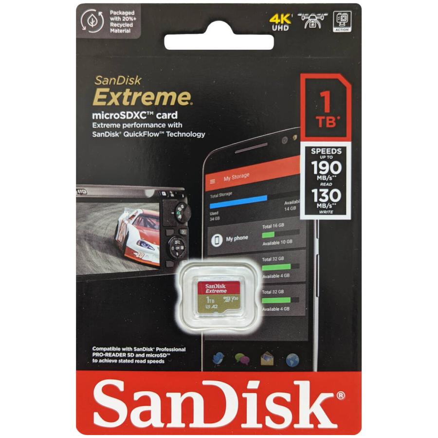 Extreme SanDisk サンディスク SDSQXAV-1T00-GN6MN 並行輸入品 マイクロSDXCカード 1TB : アスビック ...