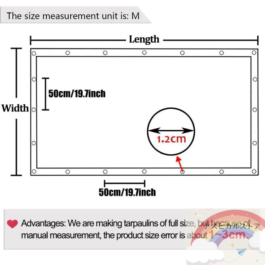 クリア防水ターポリンカバー 防水シート 強化メッシュタープ 0.3mm PE ルーフキャノピータープ 半透明ターポリン シート 耐引裂性雨よけシート 幅 2m 2.5m 3m 3. : アス ...