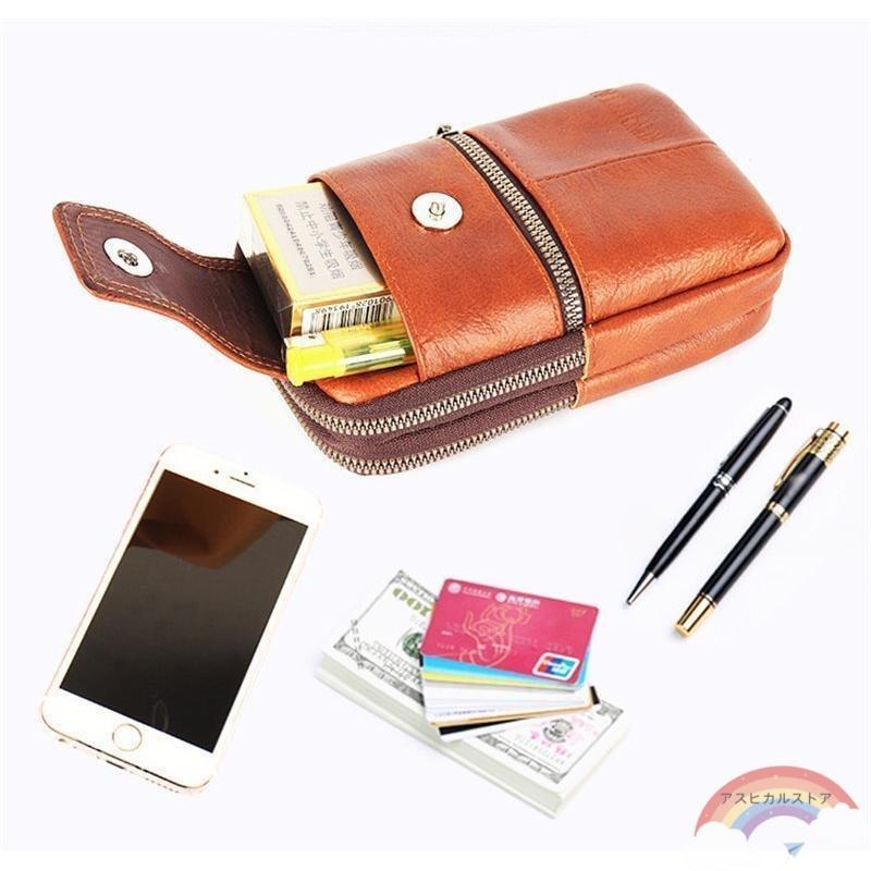 スマホバック ベルトポーチ メンズ 本革 牛革 ショルダー付 ミニショルダーバッグ スマホ収納 スマホ入れ コンパクト 耐摩 長持ち 登山 : アスヒカルストア - 通販 - Yahoo!ショッピング