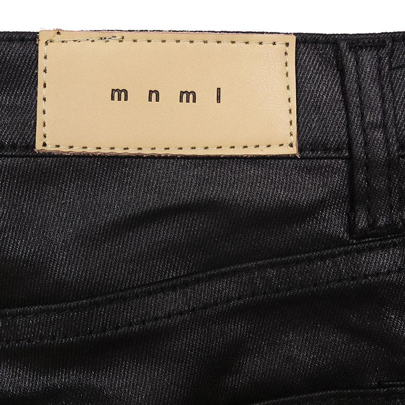 mnml デニムパンツ ミニマル スキニー スリム 裾ジップ Gパン ジーンズ ポリコットンコーティング メンズ ブランド 大きいサイズ おしゃれ 黒 : mnml115 : ASYLUM ...