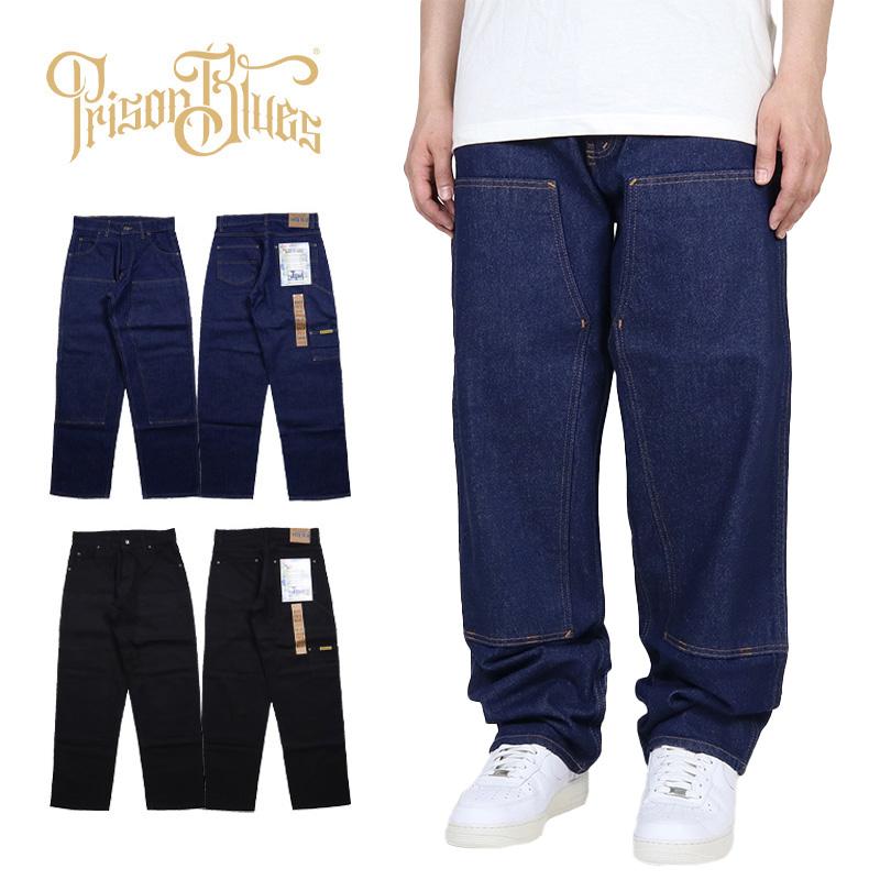 PRISON BLUES プリズンブルース デニムパンツ ジーンズ Gパン ワークパンツ ダブルニ― メンズ ブランド 大きいサイズ おしゃれ : ASYLUM - 通販 - Yahoo!ショッピング