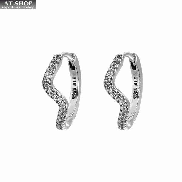 パンドラ ピアス PANDORA Sparkling Wave Hoop Earrings スターリングシルバー925 レディースアクセサリー ...