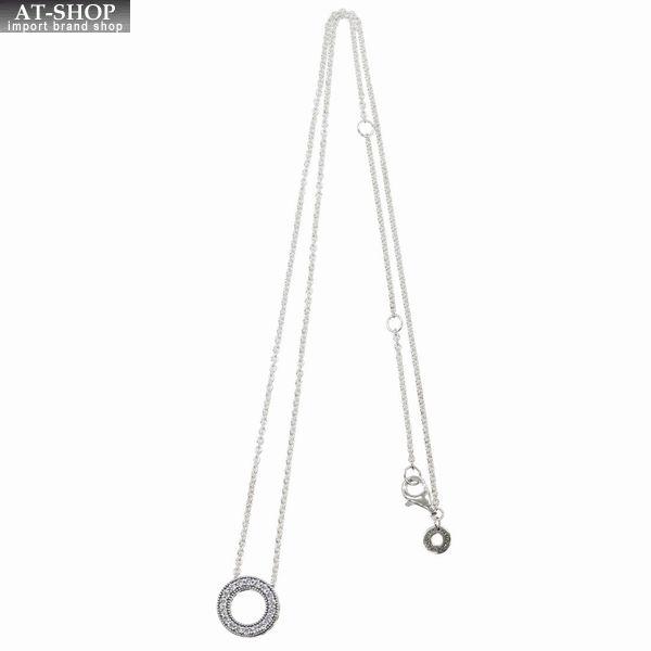 パンドラ ネックレス PANDORA ペンダント Pandora Logo Pave Circle Collier Necklace ...
