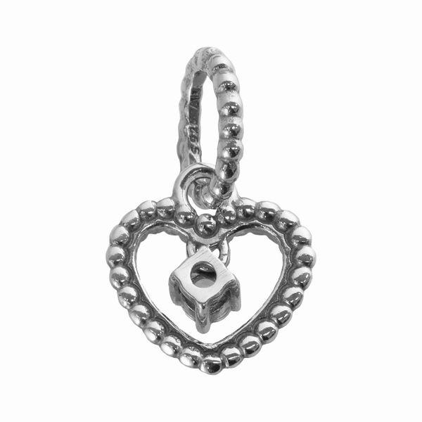 PANDORA パンドラ チャーム Aqua Blue Beaded Heart Dangle スターリングシルバー925 ブレスレット ...