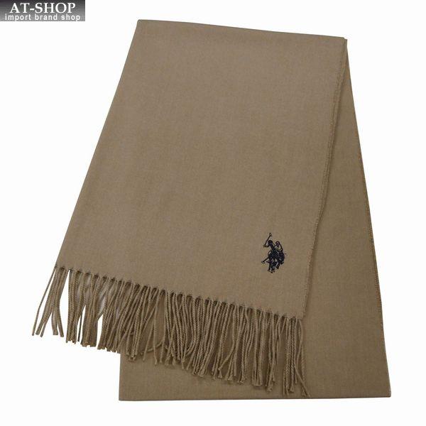 ポロ マフラー U.S. POLO ASSN メンズ レディース ロゴ刺繍 ストール USPA-2015 447760 ベージュ 2024AW ...