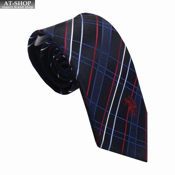 U.S. POLO ASSN. ポロ ネクタイ ASSN 先幅:約8cm チェック柄 メンズ USPA-90 NAVY/RED 2023AW ...