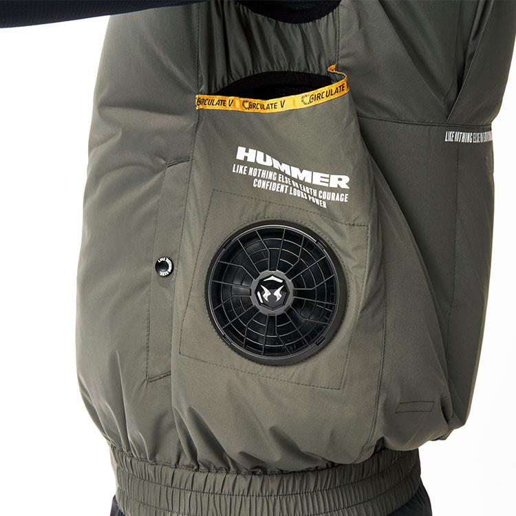HUMMER 空調風神服 ベスト 空調ベスト 2025 新作 メンズ 夏 作業服 作業着 裏チタン 09900 服のみ 空調作業服 フルハーネス対応 フード 胸ポケット ハマー : 作業服の ...