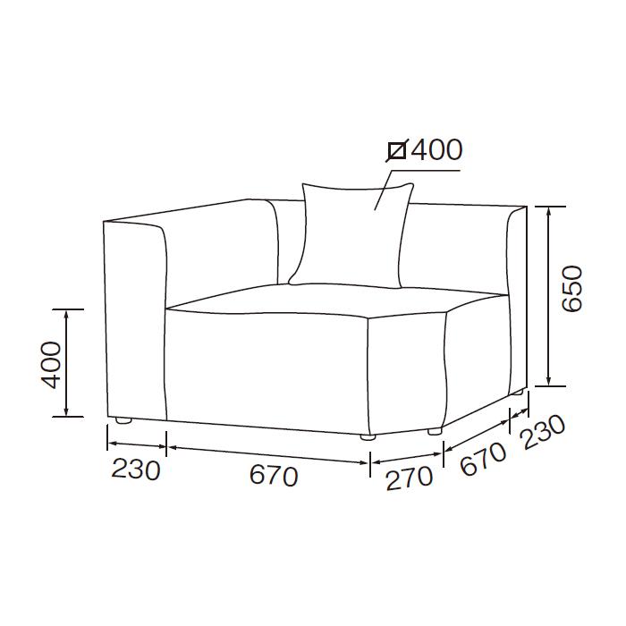 ソファ 完成品 LS-425-C 幅1090x奥行1090x高さ740mm 桜屋工業 : A-Tal Interior - 通販 ...