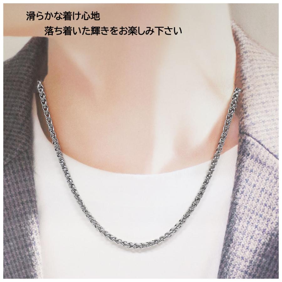 メンズネックレスチェーン メンズネックレス ステンレス チェーン スクリュー ダブル 50cm シンプル シルバー 銀 金属アレルギー 対応 graner GR-005 : g60429 ...