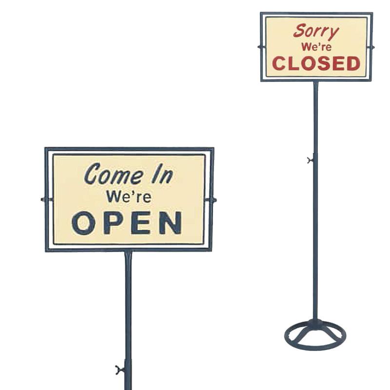 DULTON オープン クローズ 看板 回転 OPEN CLOSE ダルトン スピナー サイン スタンド ネイビー 業務用 プレート クラシック レトロ アンティーク調 : アットイーズ ...