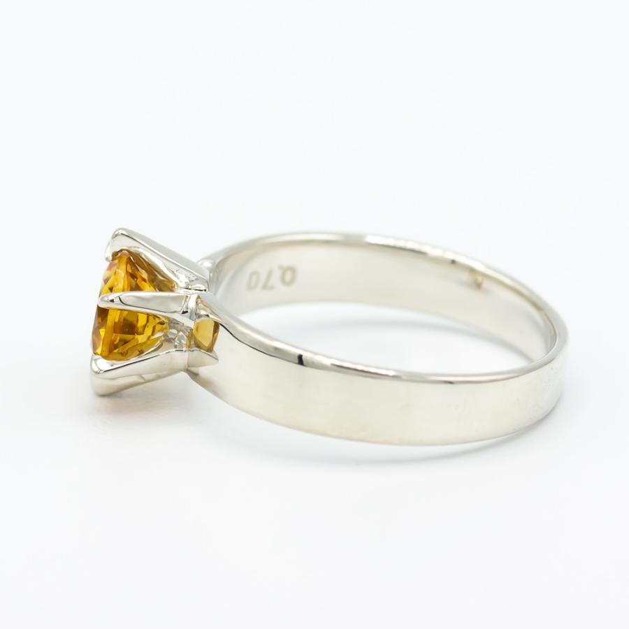 シトリン リング 0.7ct Pt100 一粒ジュエリー 天然石 : 161434c : atelier ubazakura - 通販 - Yahoo!ショッピング