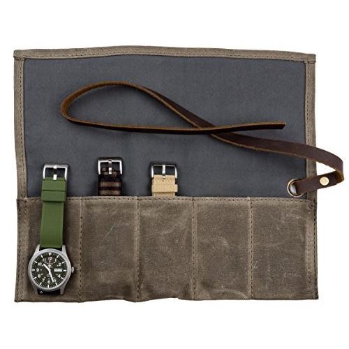 Barton Watch Roll - Waxed Canvas Travel Case & Band Storage : athena8 ...